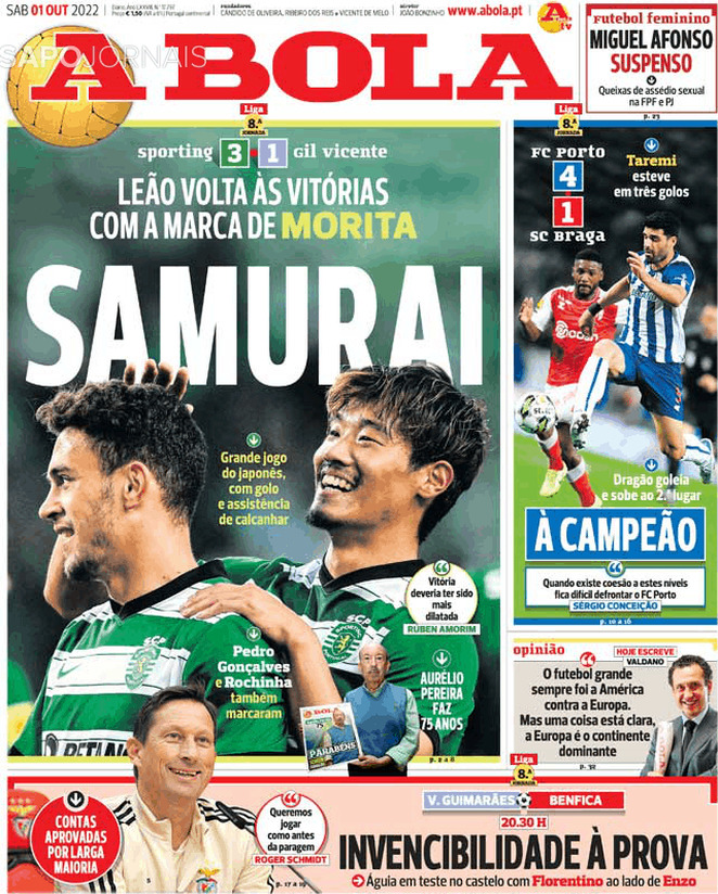 A Bola - Today's Front Page | FrontPages.com