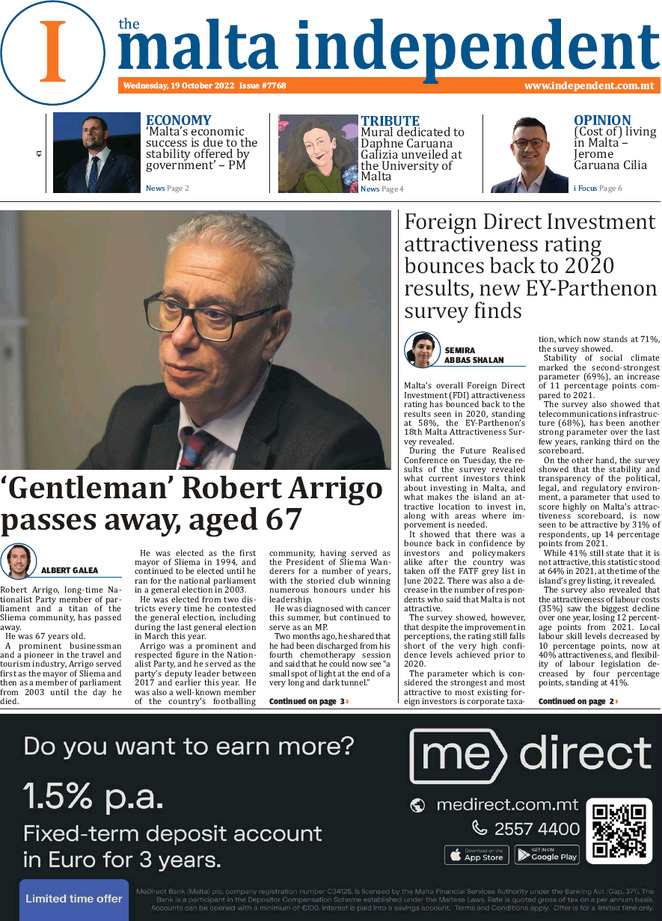 The Malta Independent - Today's Front Page | FrontPages.com