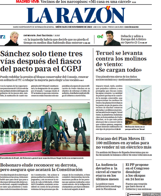 La Razón - Today's Front Page | FrontPages.com
