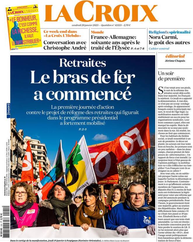 La Croix - Today's Front Page | FRONTPAGES