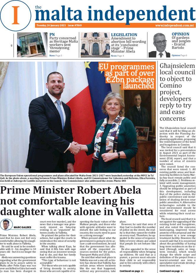 The Malta Independent - Today's Front Page | FRONTPAGES