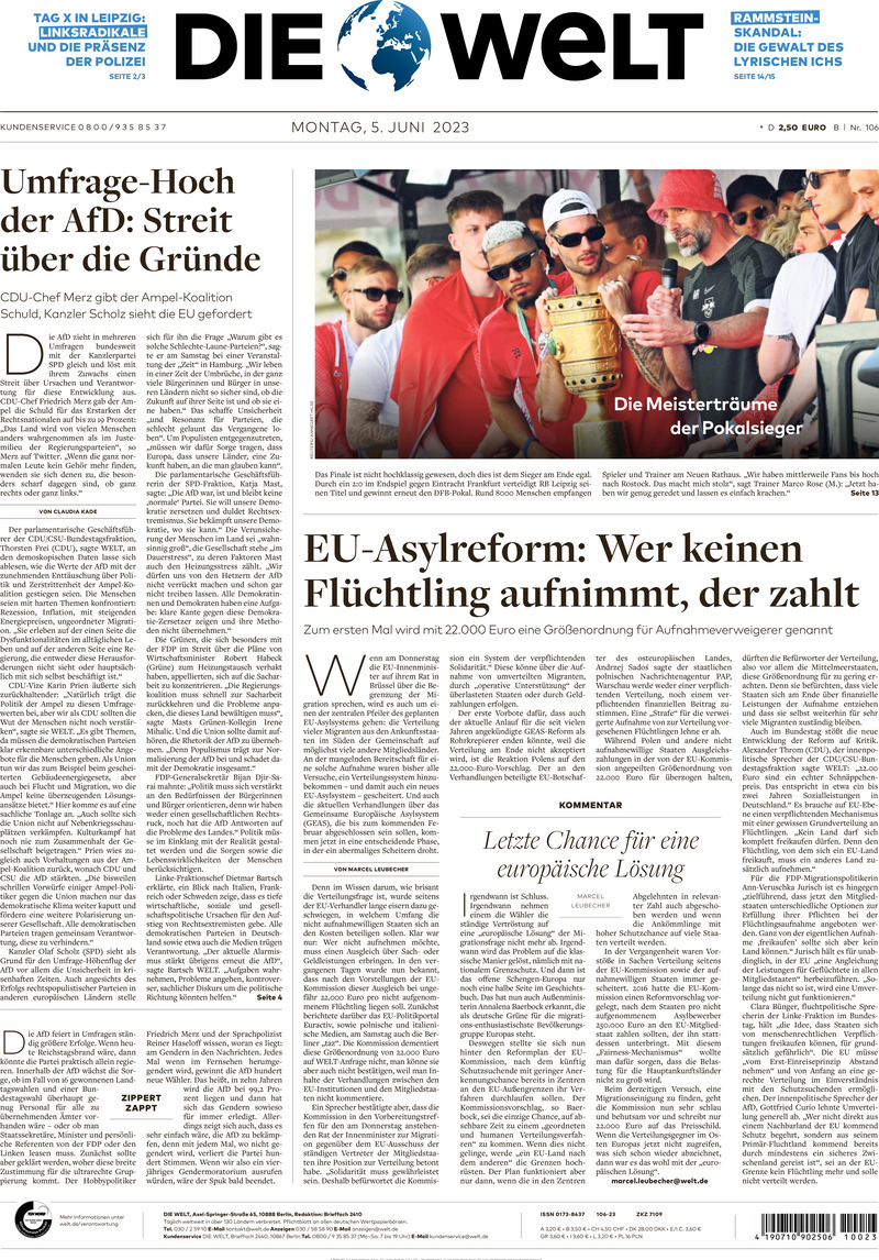 Die Welt - Today's Front Page | FrontPages.com