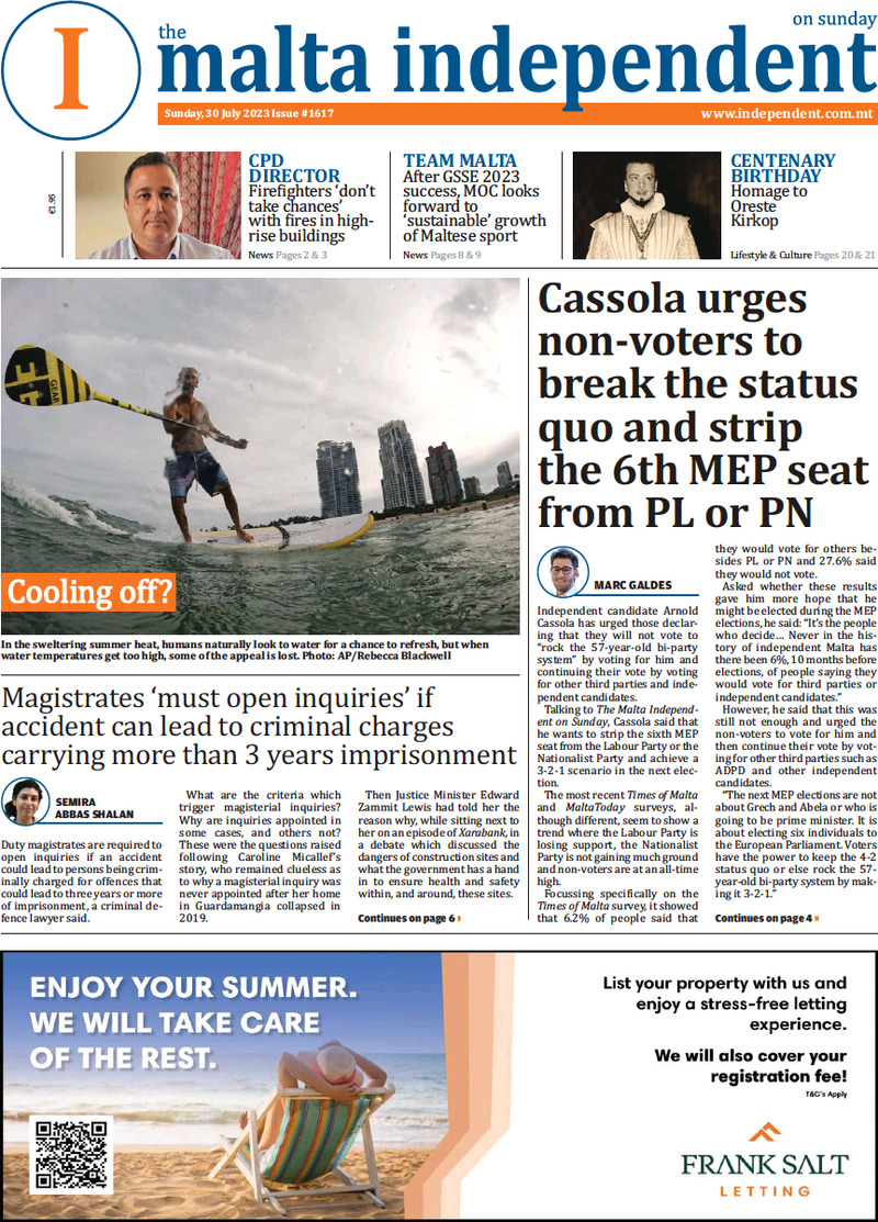 The Malta Independent - Today's Front Page | FrontPages.com