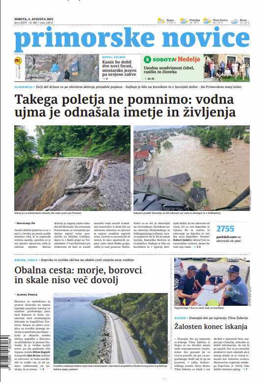 Primorske Novice - Today's Front Page | FrontPages.com