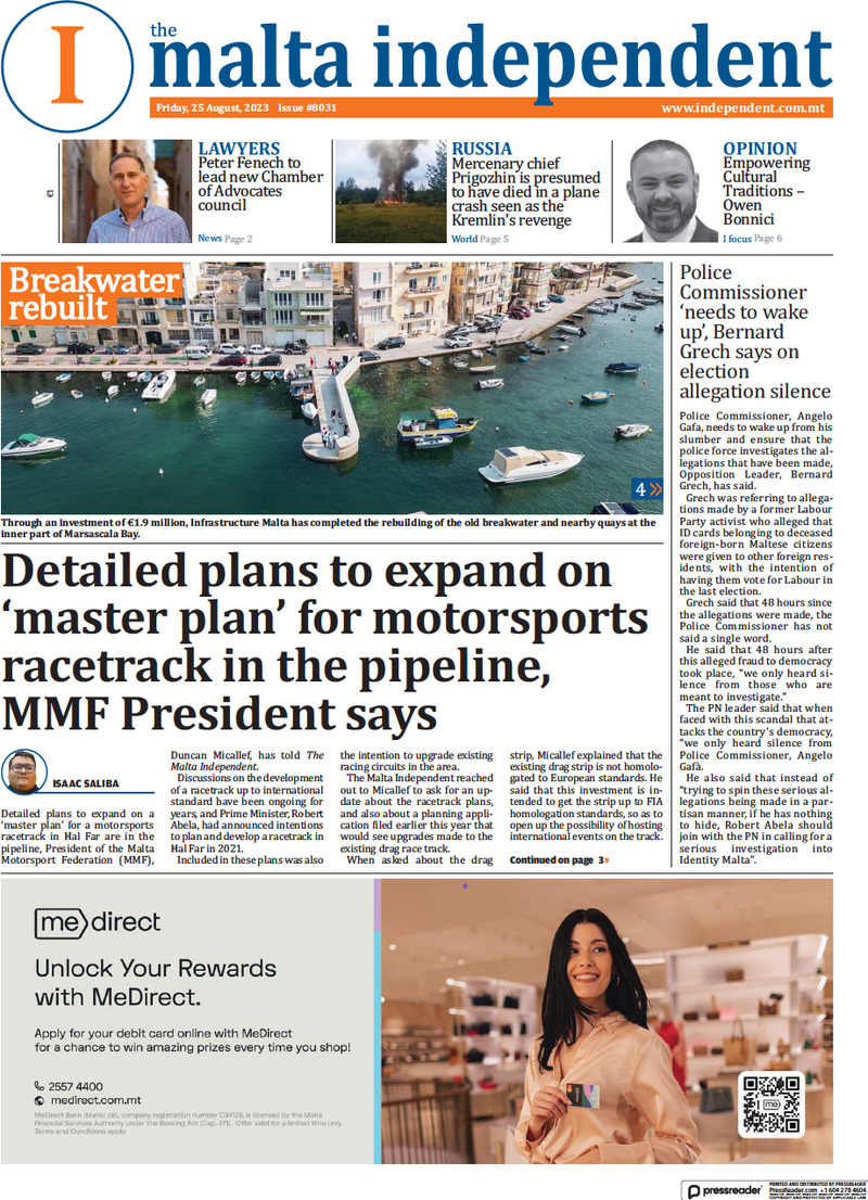 The Malta Independent - Today's Front Page | FrontPages.com