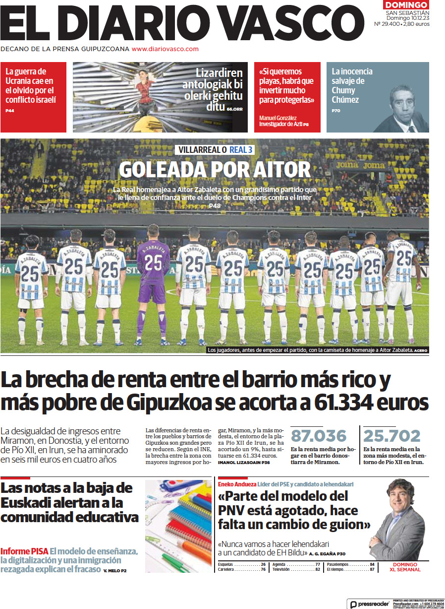 El Diario Vasco - Today's Cover | Front Pages