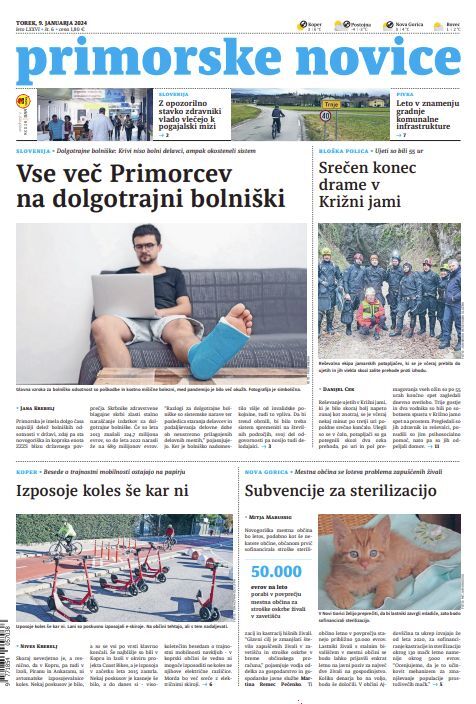 Primorske Novice - Today's Cover | Front Pages