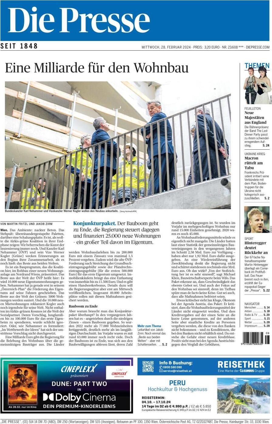 Die Presse - Today's Cover | Front Pages