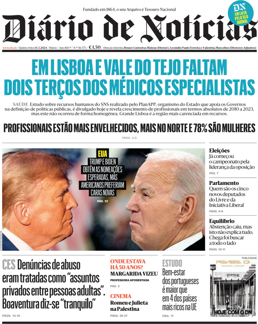 Diário de Notícias - Today's Cover | Front Pages