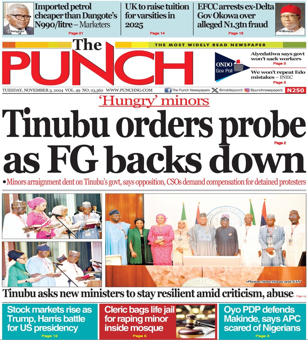 The Punch - Today's Cover Paper | Front Pages