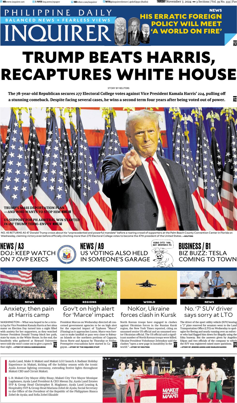 Philippine Daily Inquirer - Today's Cover Paper | Front Pages