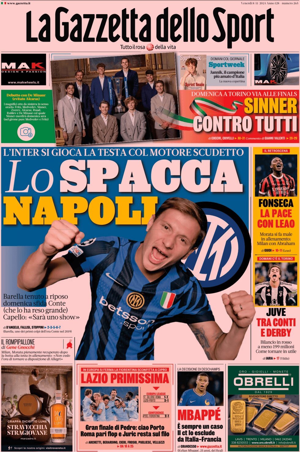 La Gazzetta dello Sport - Today's Cover Paper | Front Pages