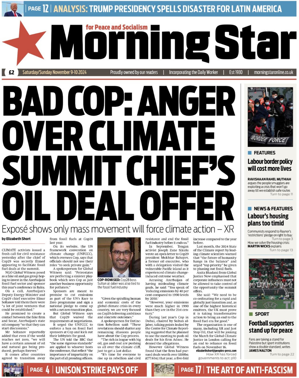 Morning Star - Today's Cover Paper | Front Pages