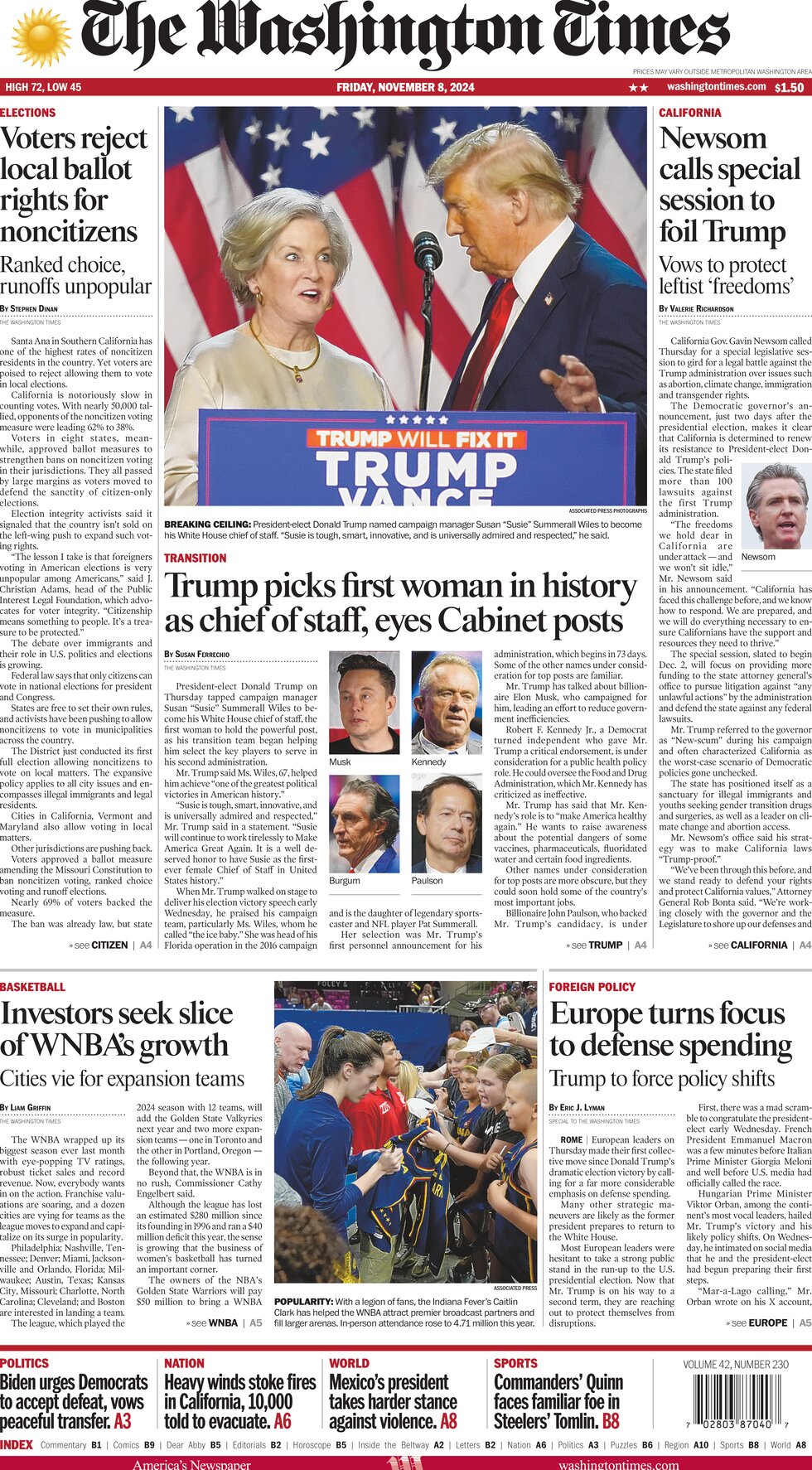 The Washington Times - Today's Cover Paper | Front Pages