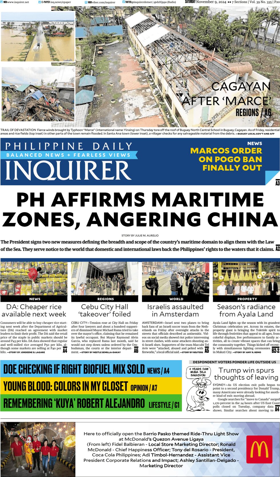 Philippine Daily Inquirer - Today's Cover Paper | Front Pages