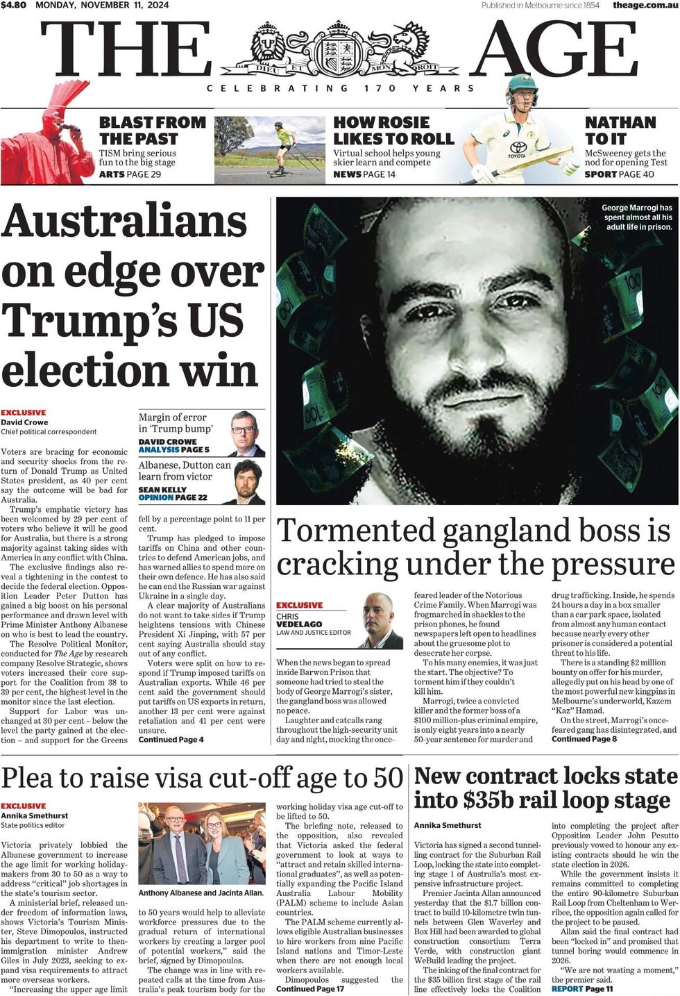 The Age - Today's Cover Paper | Front Pages