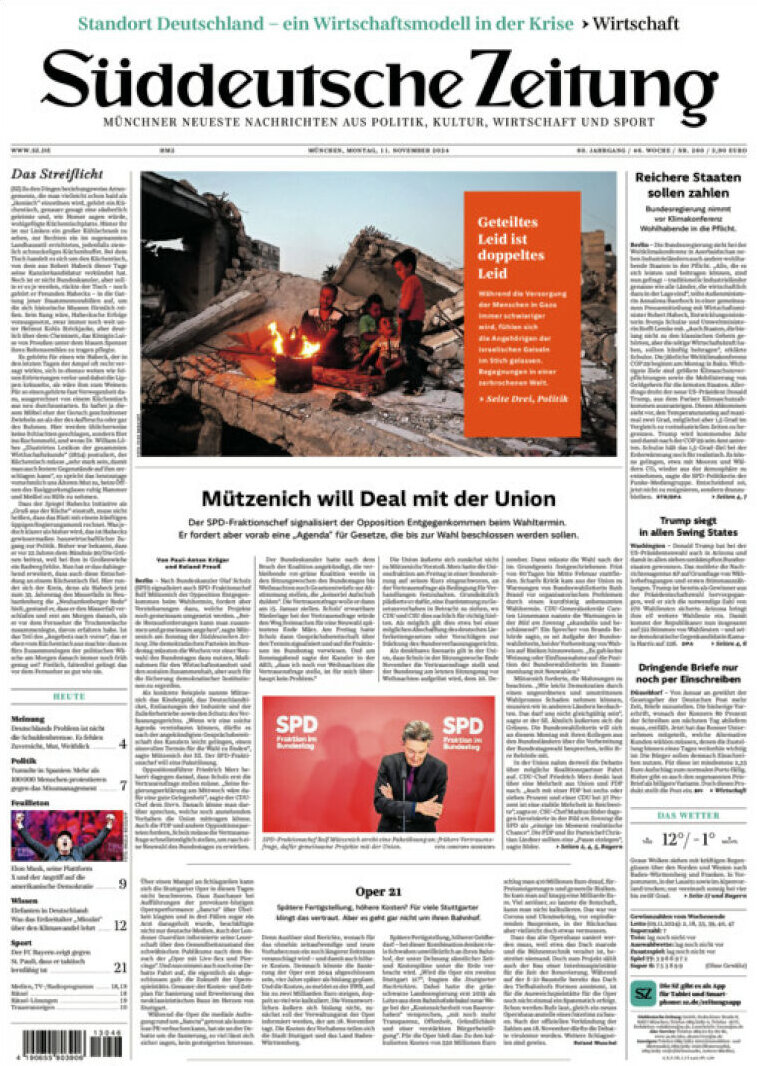 Süddeutsche Zeitung - Today's Cover Paper | Front Pages