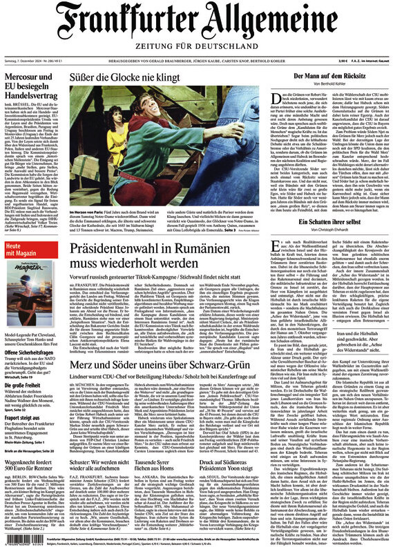 Frankfurter Allgemeine Zeitung - Today's Cover Paper | Front Pages