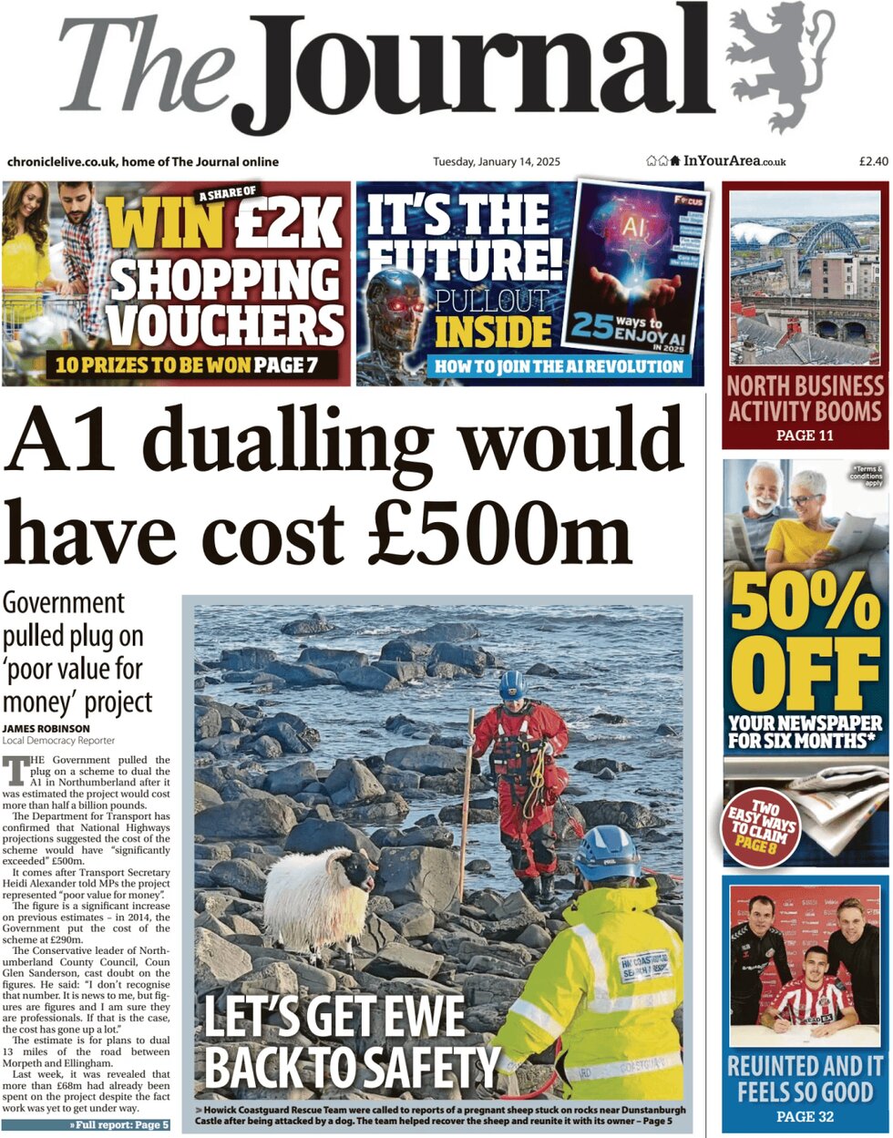 The Journal (Newcastle) - Today's Cover Paper | Front Pages