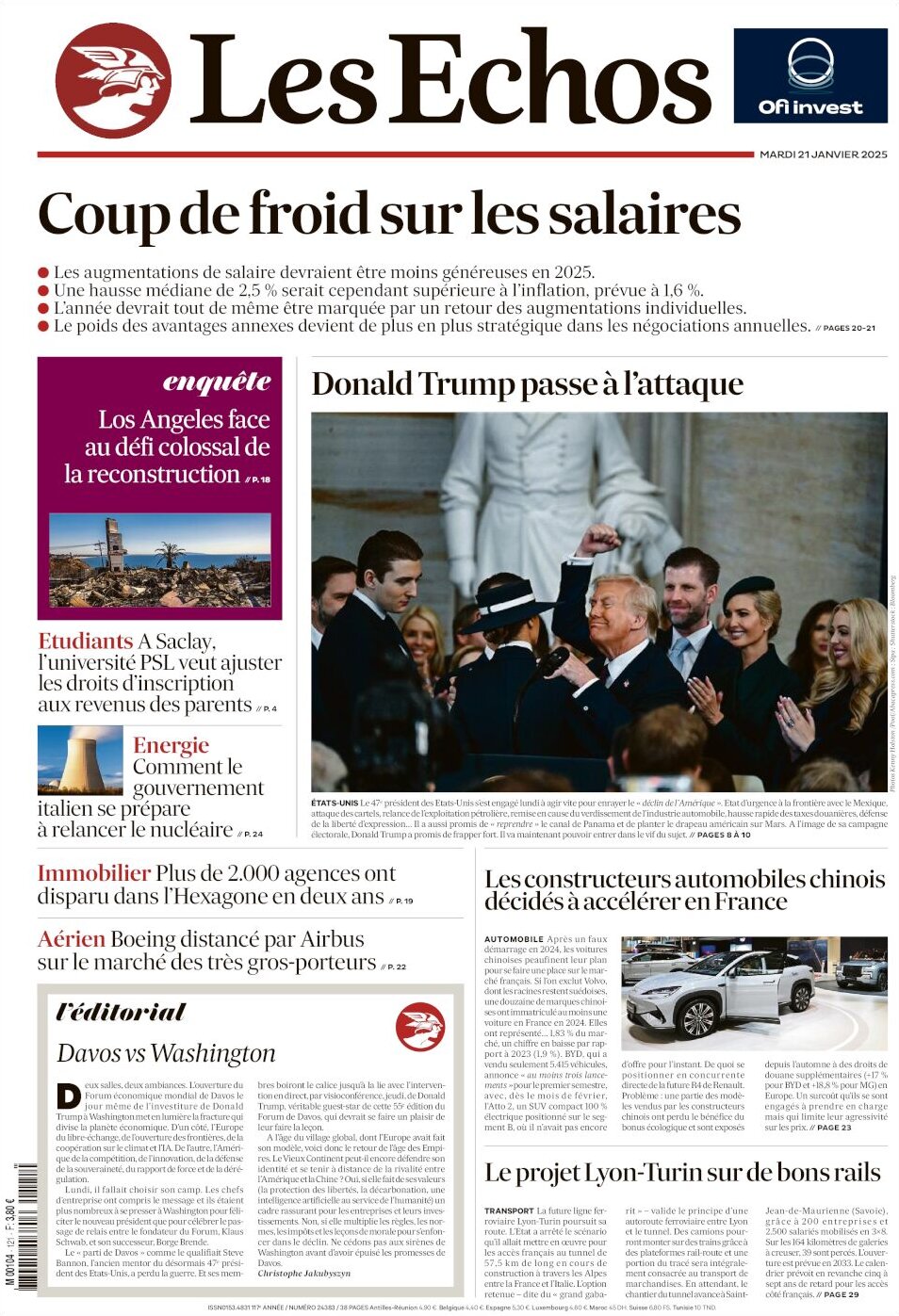 Les Échos - Today's Cover Paper | Front Pages