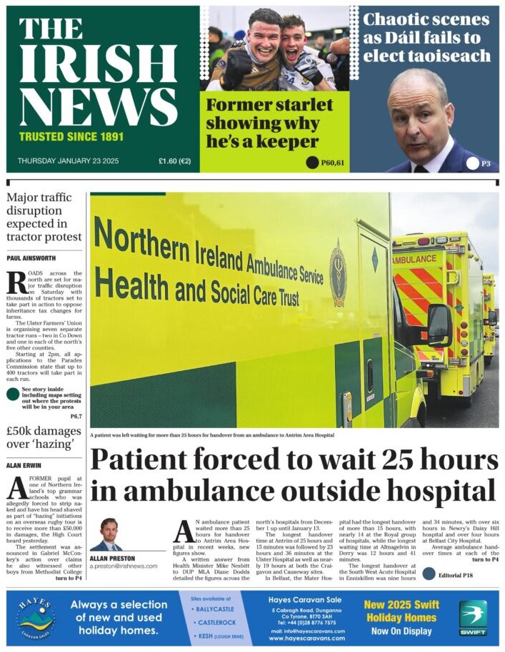 The Irish News - Today's Cover Paper | Front Pages