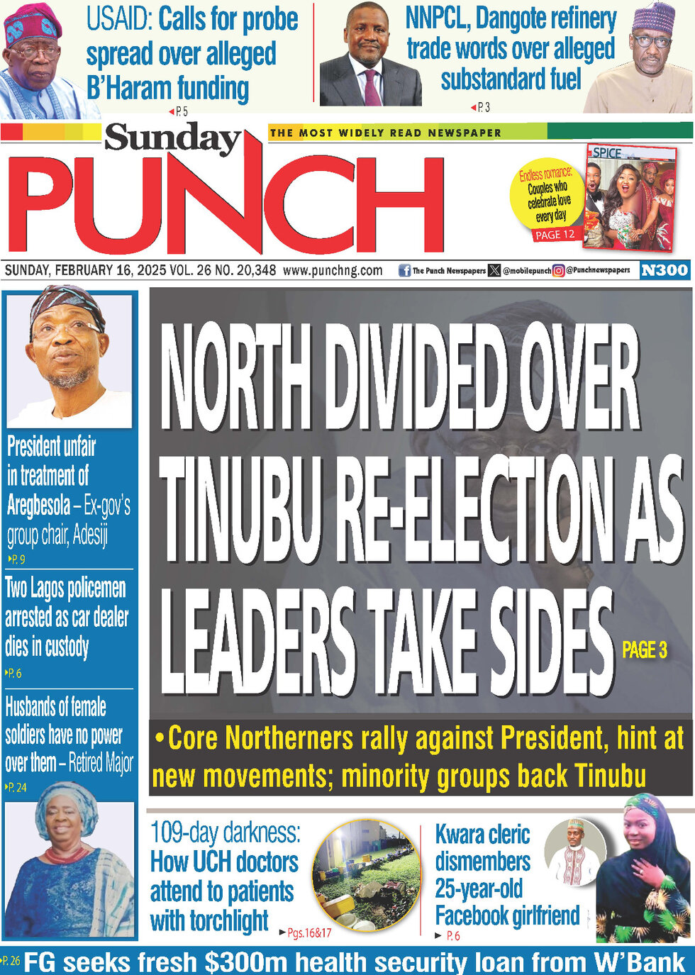 The Punch - Today's Front Page, 16/02/2025