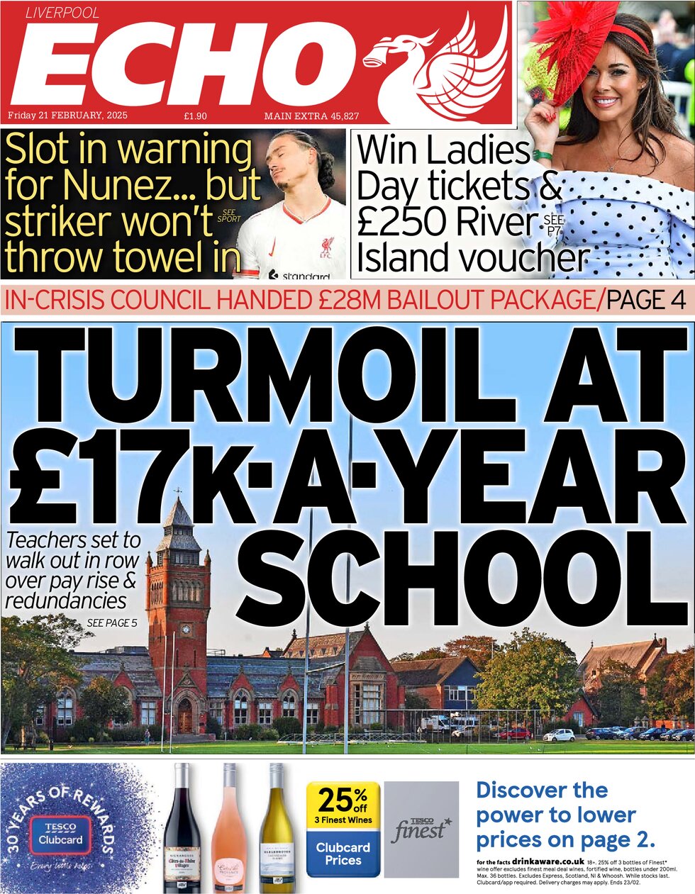Liverpool Echo - Today's Front Page, 21/02/2025