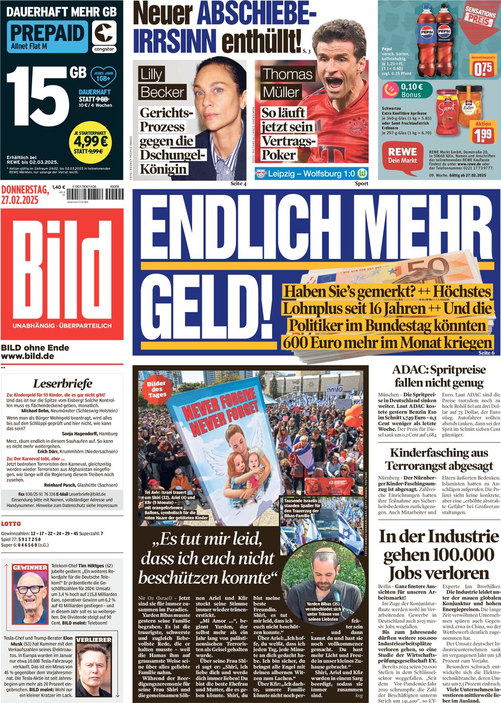 Bild - Today's Front Page, 27/02/2025