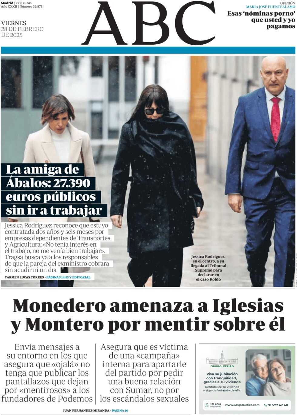 ABC - Today's Front Page, 28/02/2025