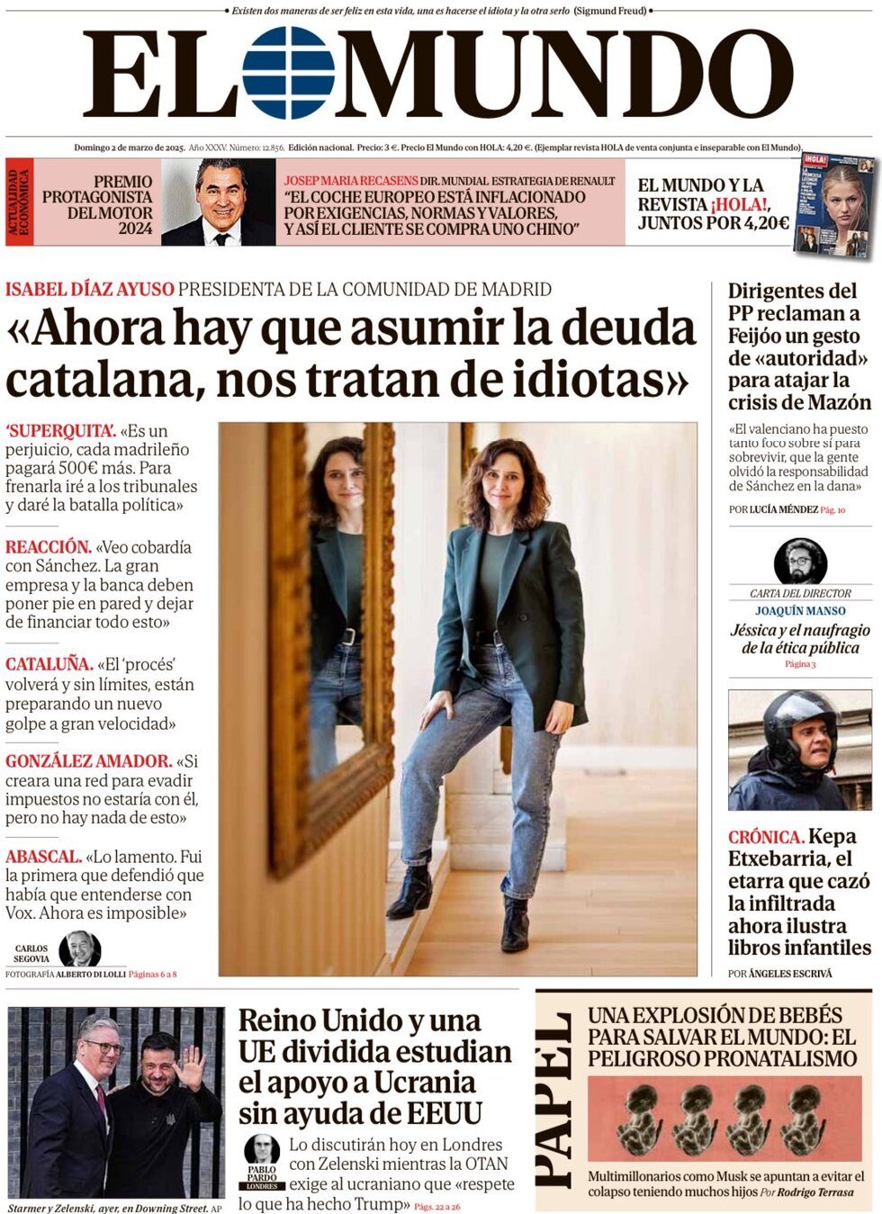 El Mundo - Today's Front Page, 02/03/2025