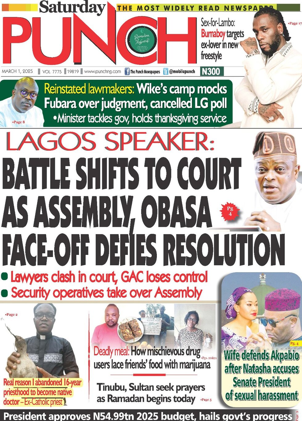 The Punch - Today's Front Page, 01/03/2025