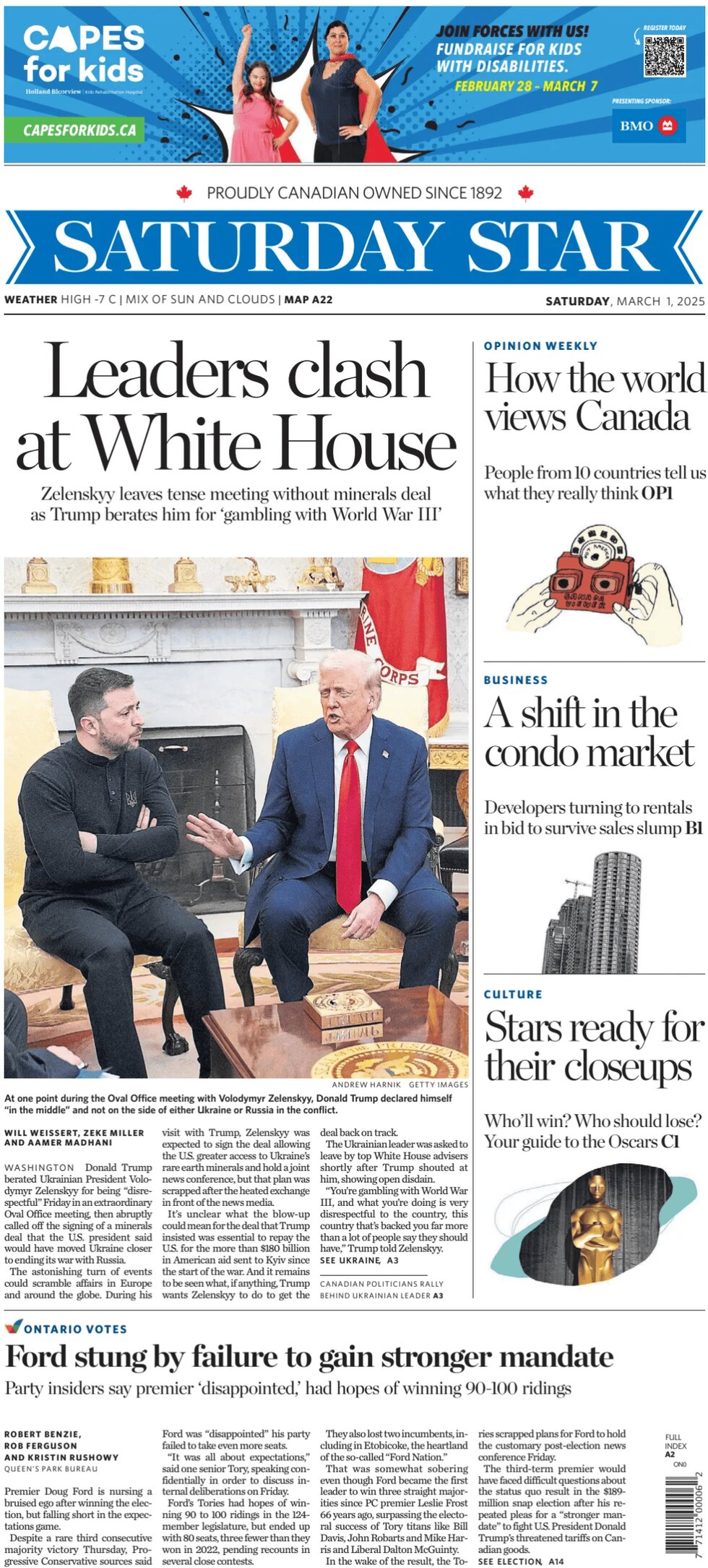 Toronto Star - Today's Front Page, 01/03/2025