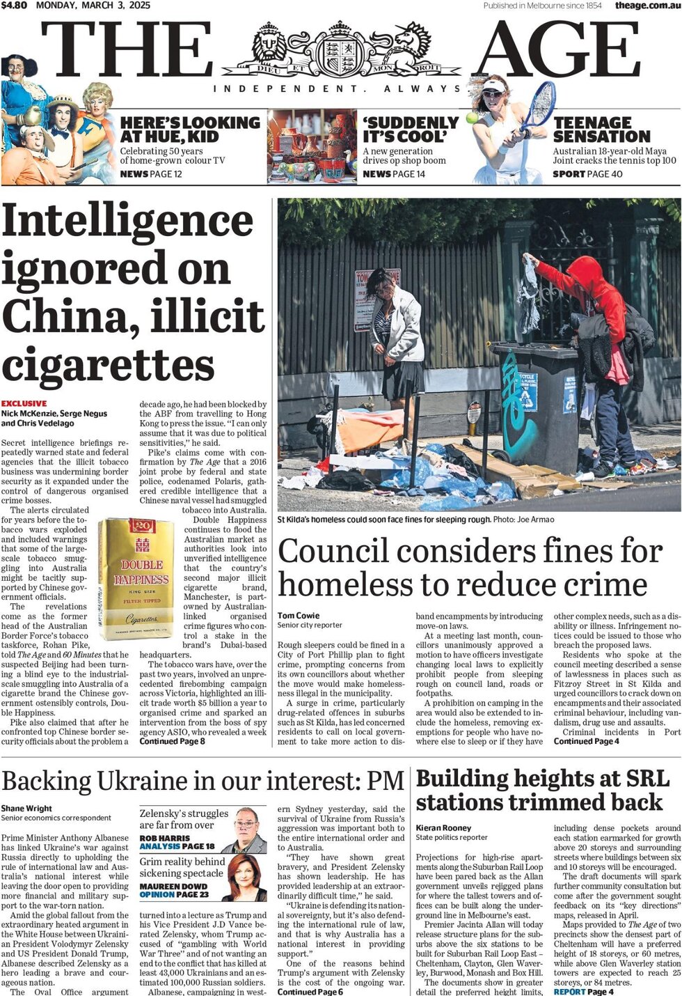 The Age - Today's Front Page, 03/03/2025