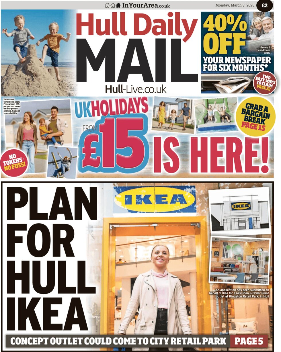Hull Daily Mail - Today's Front Page, 03/03/2025