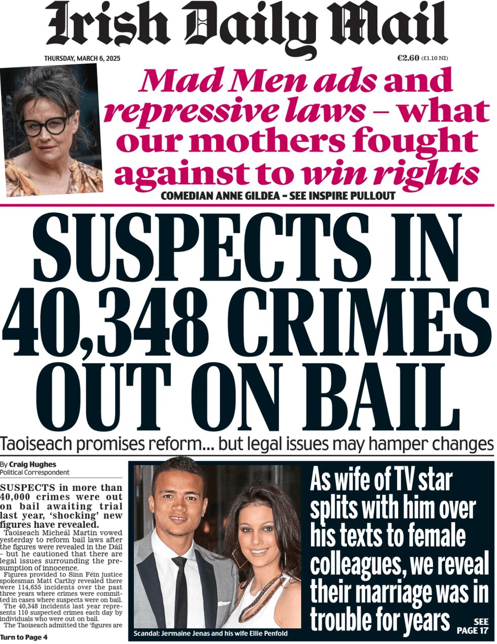Irish Daily Mail - Today's Front Page, 06/03/2025