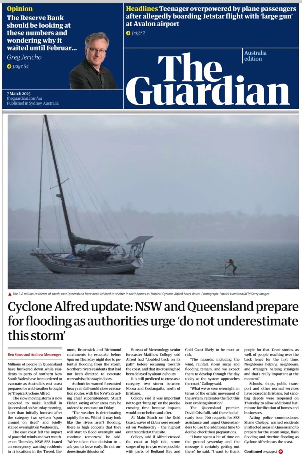 The Guardian Australia - Today's Front Page, 07/03/2025