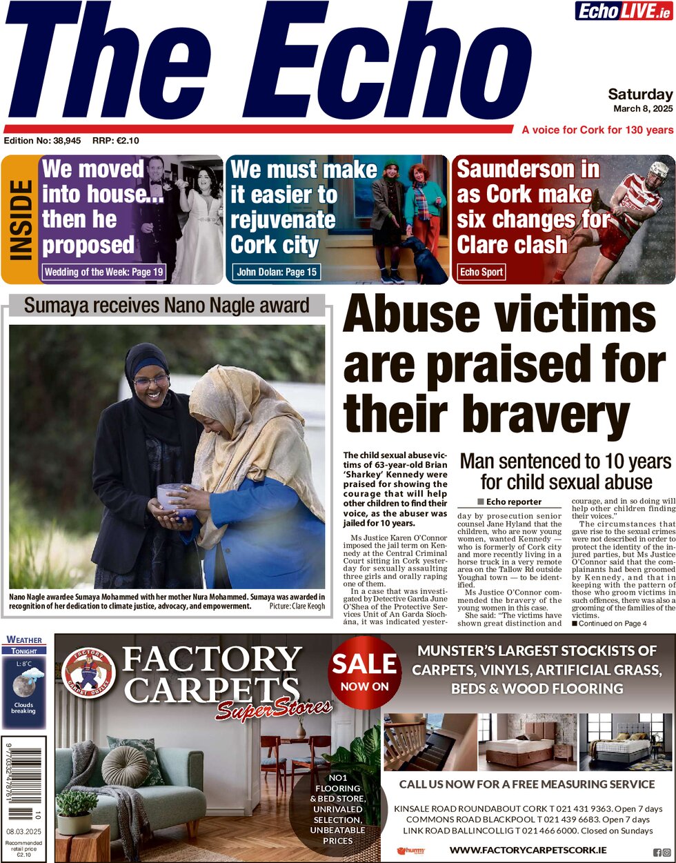 The Echo (Cork) - Today's Front Page, 08/03/2025