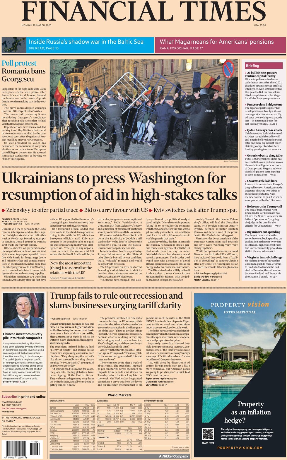 Financial Times - Today's Front Page, 10/03/2025