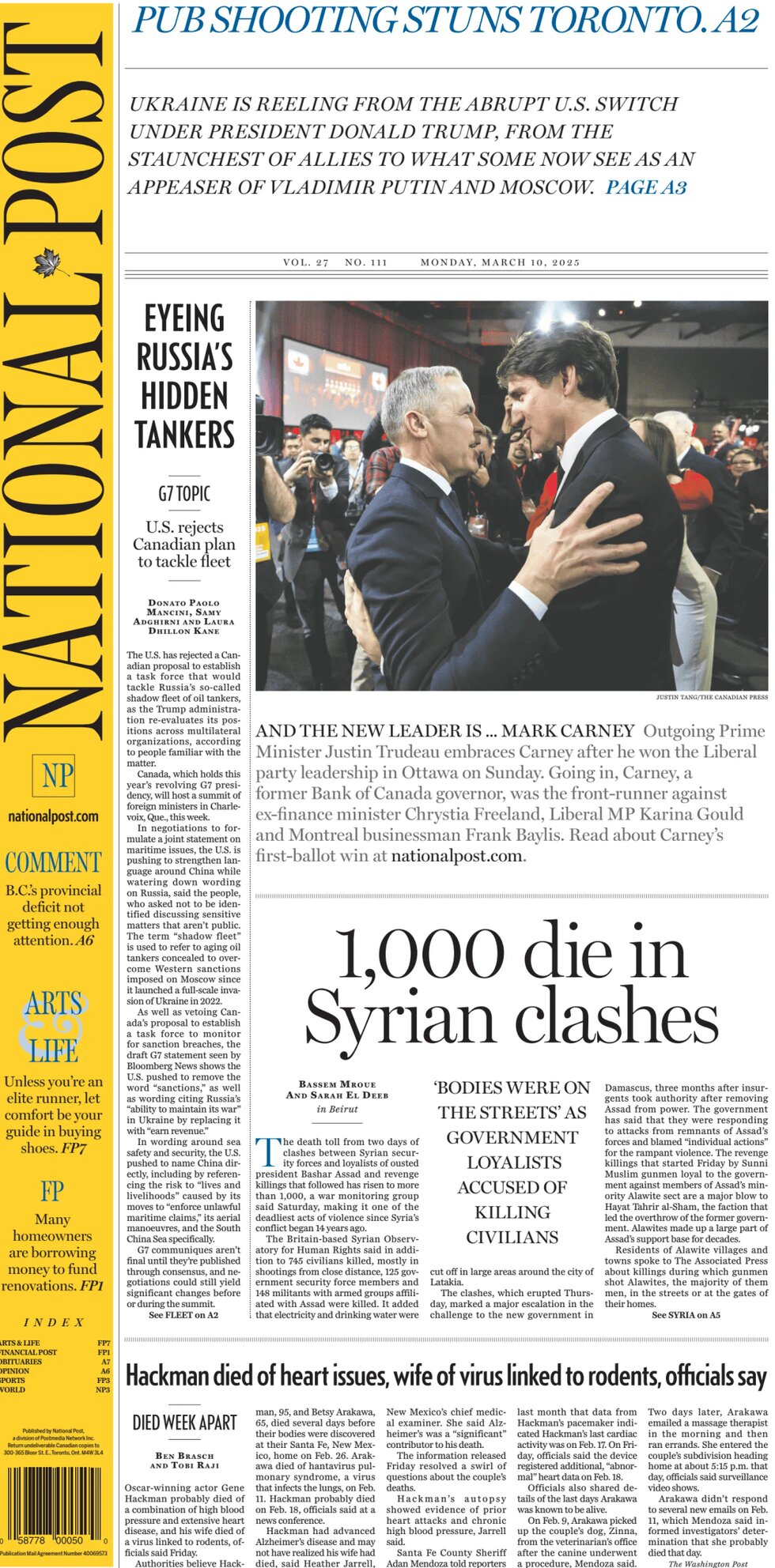 National Post - Today's Front Page, 10/03/2025