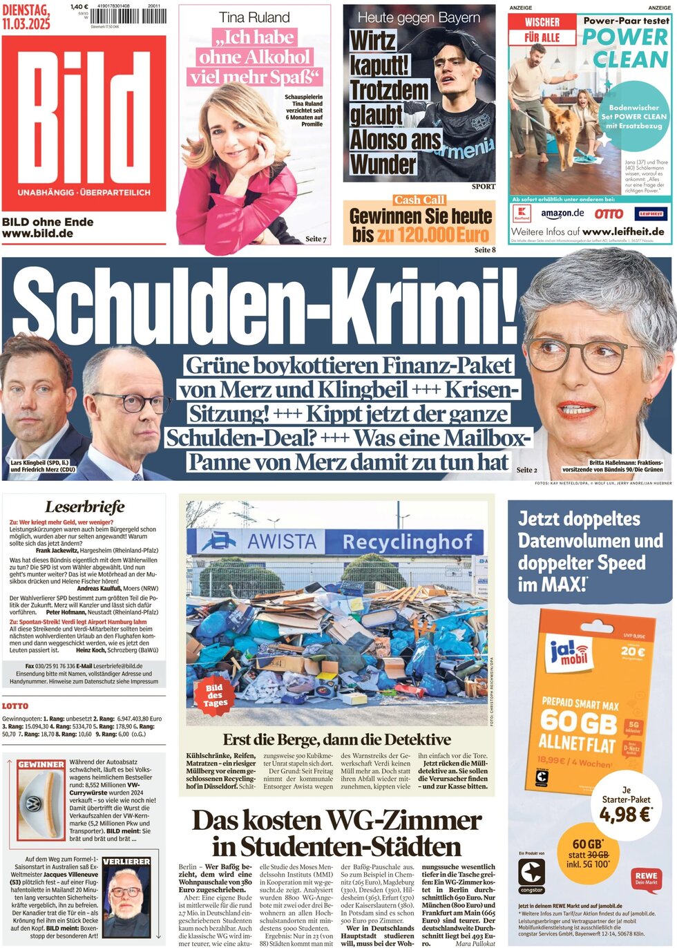 Bild - Today's Front Page, 11/03/2025