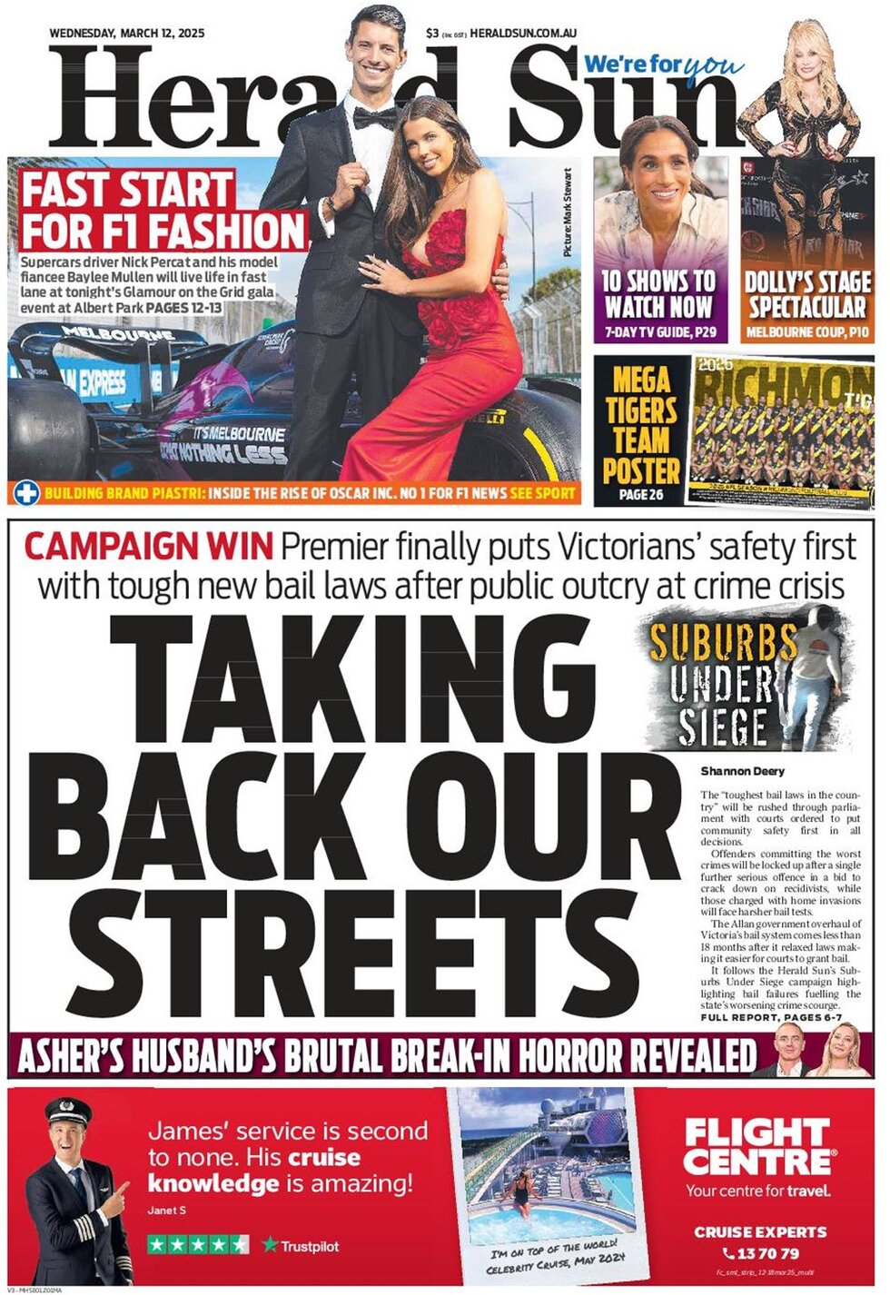 Herald Sun - Today's Front Page, 12/03/2025