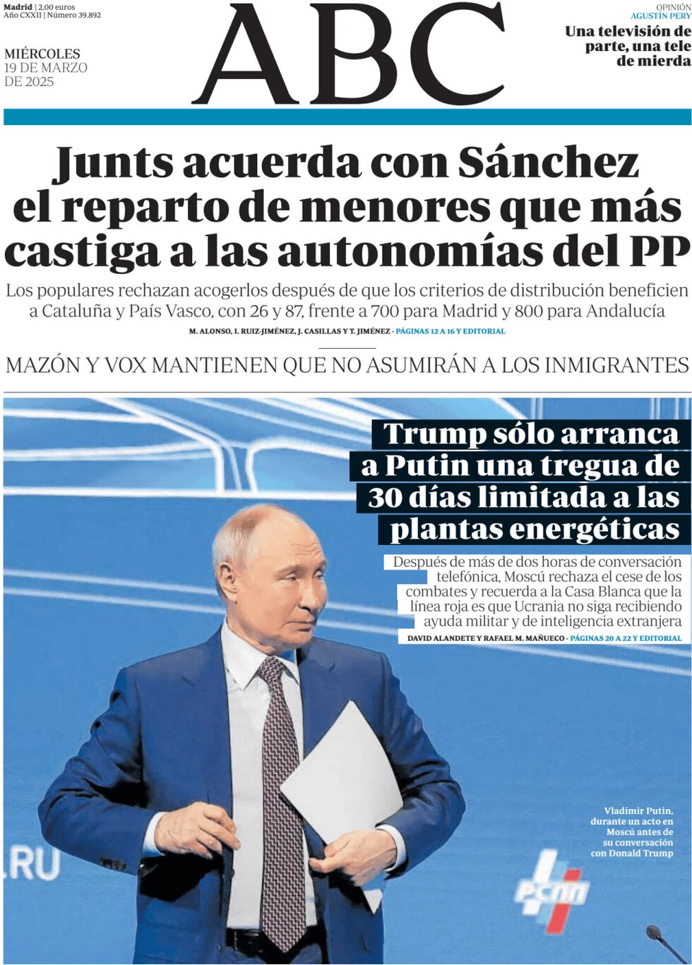 ABC - Today's Front Page, 19/03/2025