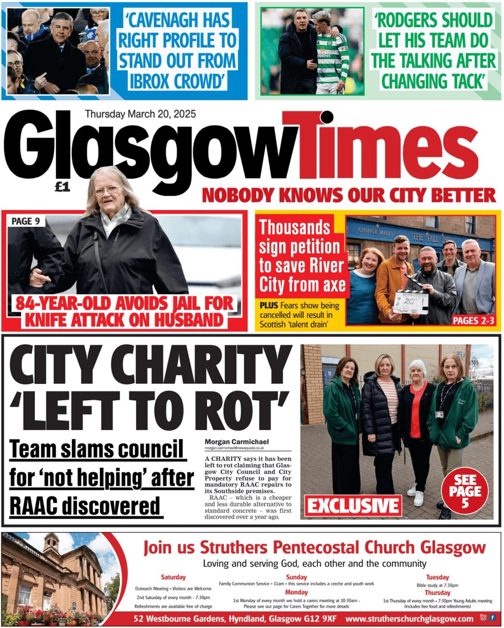 Glasgow Times - Today's Front Page, 20/03/2025