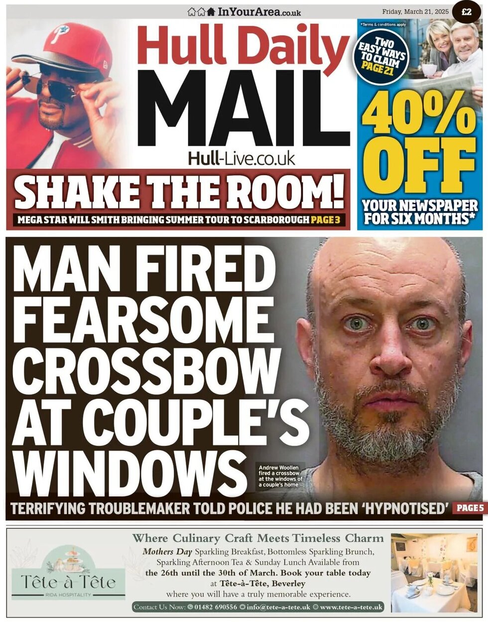 Hull Daily Mail - Today's Front Page, 21/03/2025