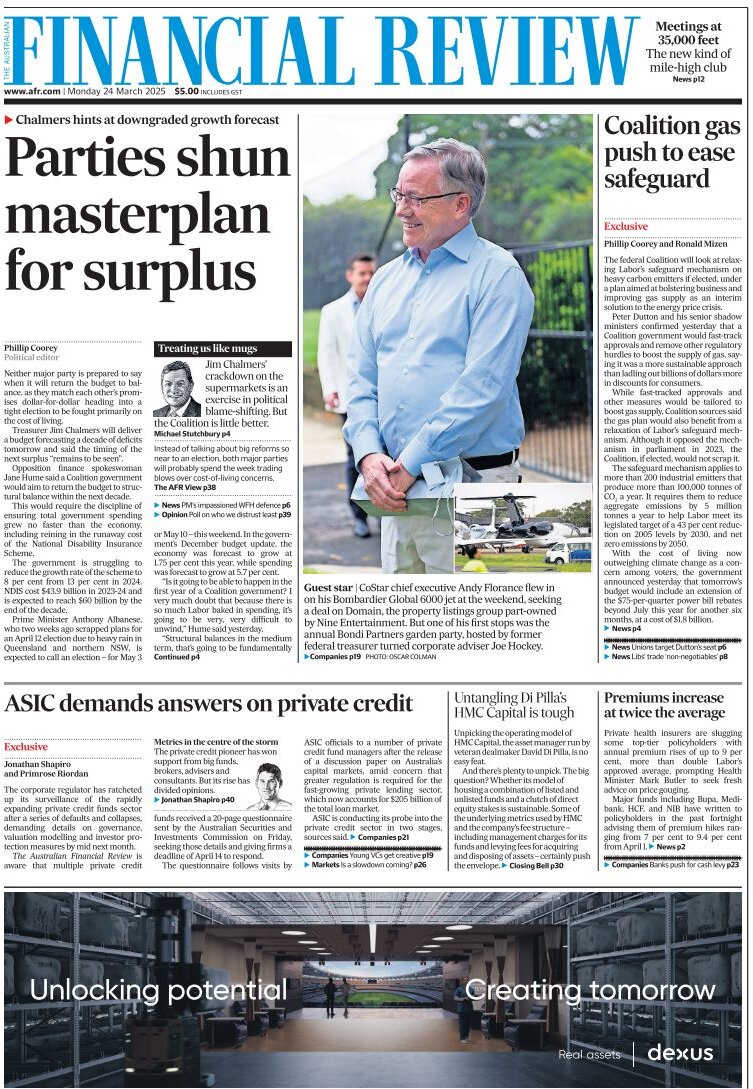 Financial Review - Today's Front Page, 24/03/2025