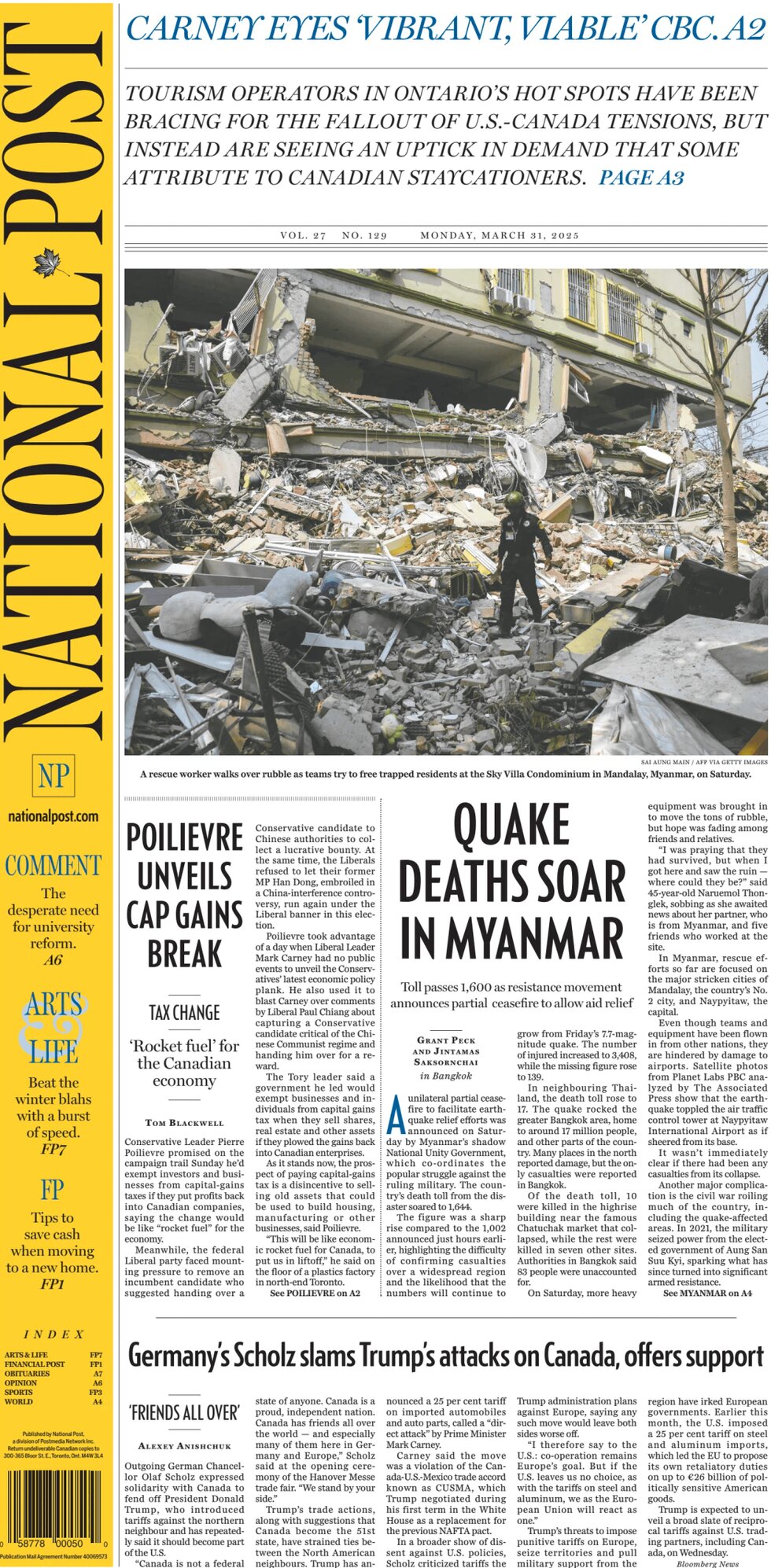 National Post - Today's Front Page, 31/03/2025