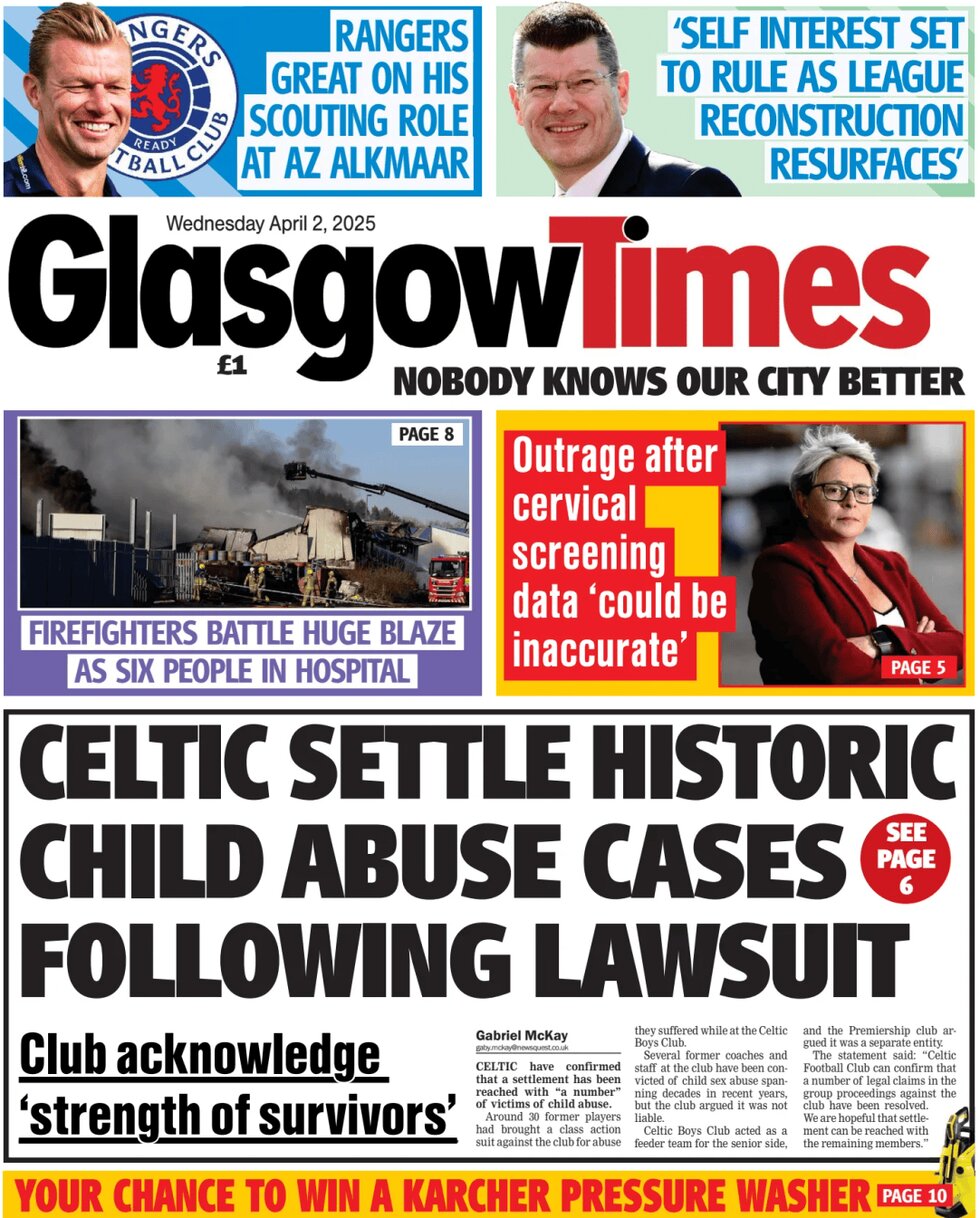 Glasgow Times - Today's Front Page, 02/04/2025