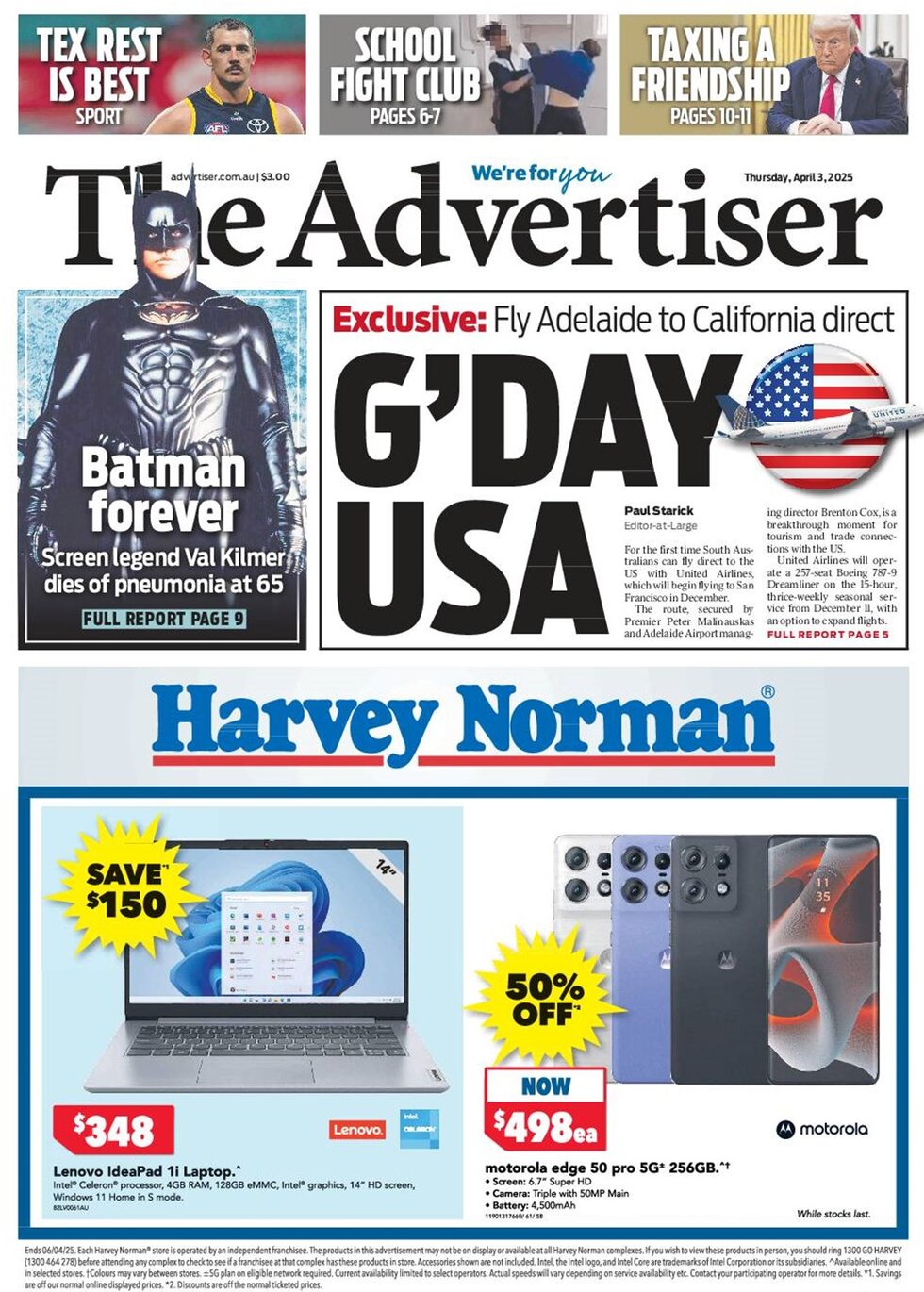 The Advertiser - Today's Front Page, 03/04/2025