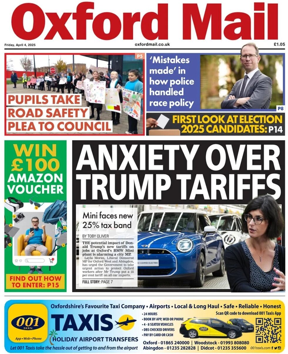 Oxford Mail - Today's Front Page, 04/04/2025