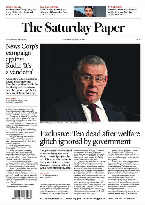 The Saturday Paper - Today's Front Page, 05/04/2025